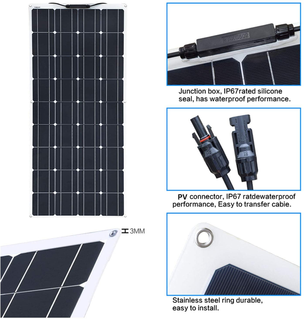 Xinpuguang 100W 12V Flexible Solar Panel Kit – Xinpuguang Solar